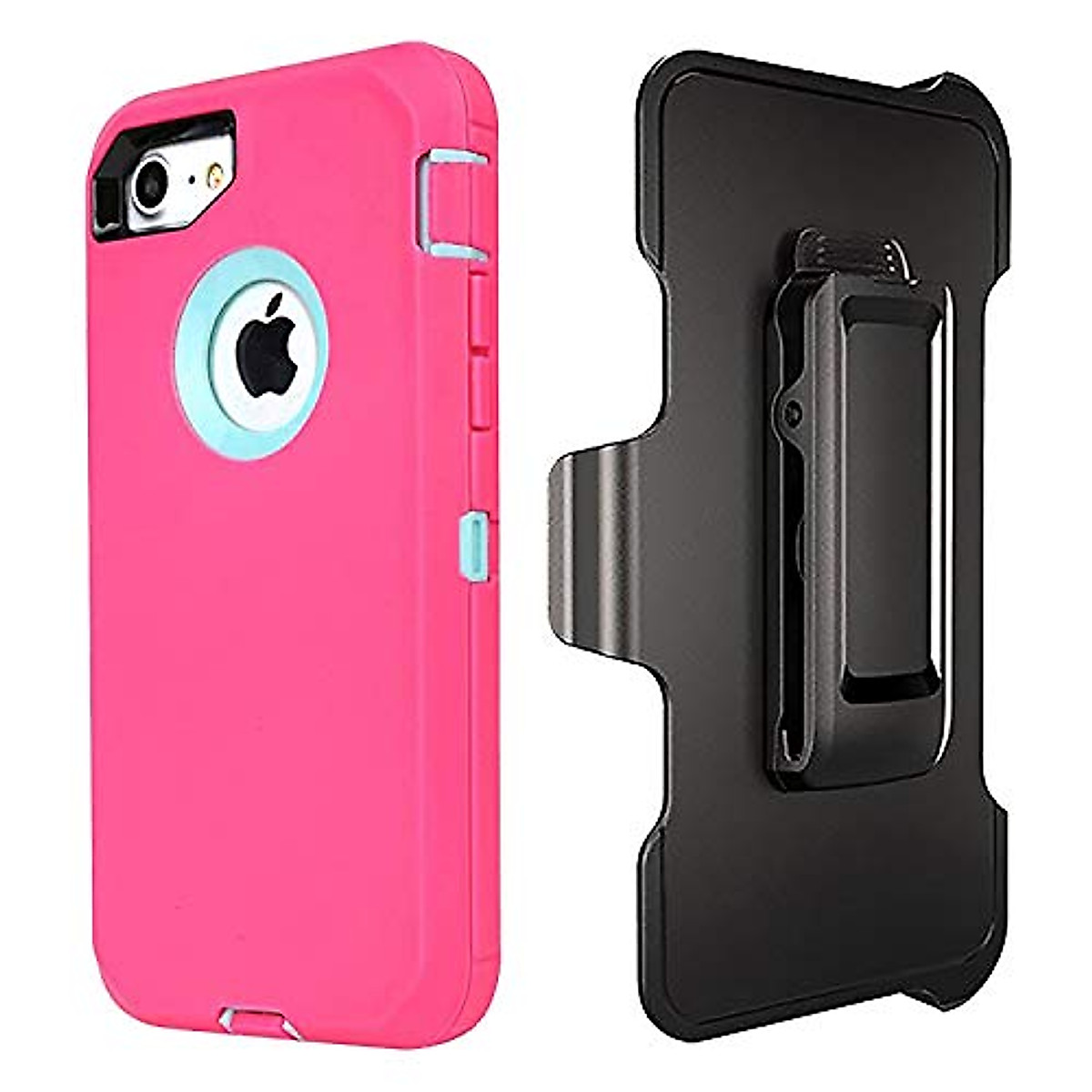 Annymall Case Compatible for iPhone 8 & iPhone 7, Heavy Duty [with Kickstand] [Built-in Screen Protector] Tough 4 in1 Rugged Shorkproof Cover for Apple iPhone 7 / iPhone 8 (Pink)