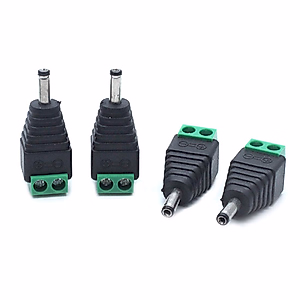 Sscon 10pcs Male DC Power Connector 3.5mm x 1.35mm Cable Jack Adapter Connector Plug for Security Camera Green
