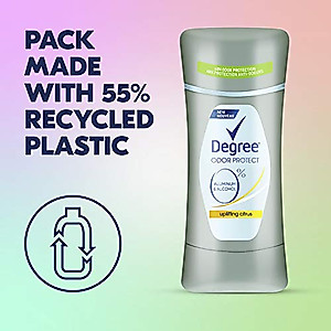 Degree 0% Aluminum Free Deodorant Uplifting Citrus 4 Count 48H Odor Protection Deodorant for Women 2.6 oz