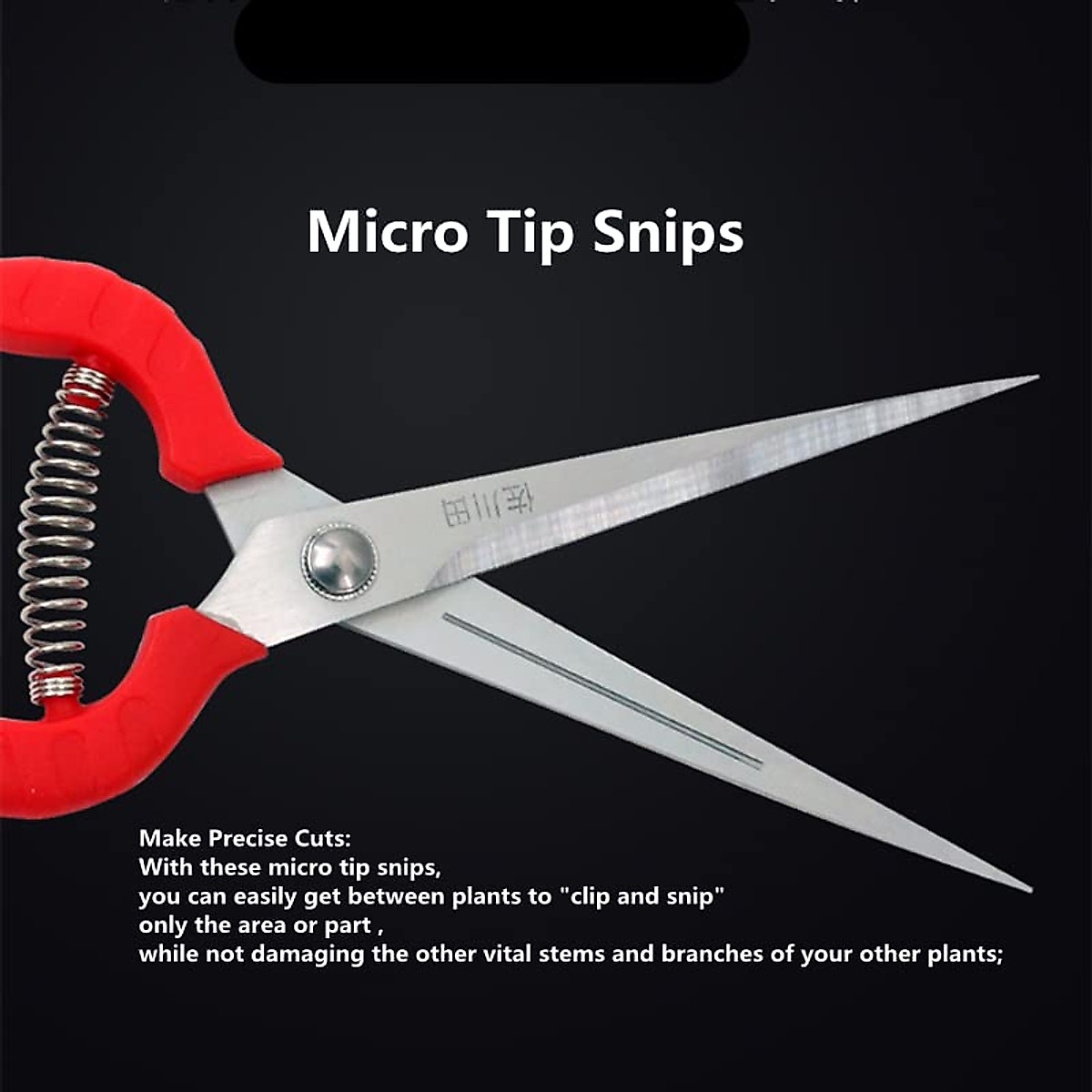Extra Long Garden Scissors Gardening Tools Micro-Tip Pruning Shears, Non-Stick Precision-ground Blades, 9.6” Sharp Plant Fruit Trees Bonsai Sharp Garden Scissors