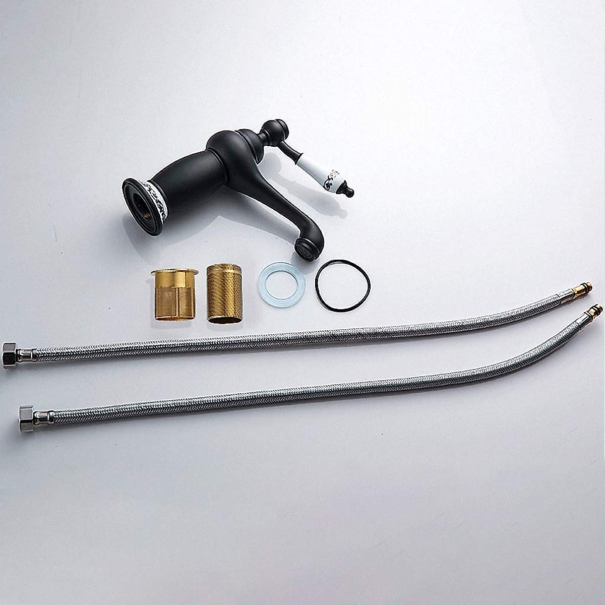 Sink Tap Kitchen Bathroom,Bathroom Faucet Antique Bronze Finish Brass Basin Sink Solid Brass Faucets Single Handle Water Mixer Taps Bath Crane/Chrome