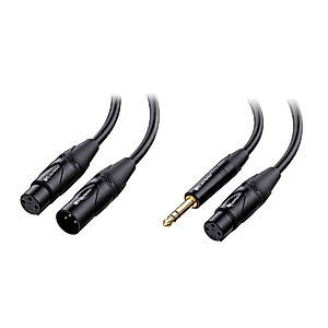 Cable Matters 2-Pack Premium XLR to XLR Microphone Cable 6 Feet & 1-Pack 6.35mm (1/4 Inch) TRS to XLR Cable