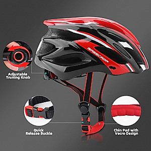 Basecamp Bike Helmet for Men Women with LED Safety Light Removable Sun Visor Lightweight Bicycle Helmet Adjustable Breathable Mountain & Road Cycling Helmets for Adult (BC-10)