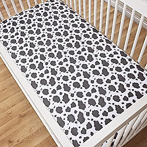 Sammy & Lou Cottage Cow 2-Pack Microfiber Fitted Crib Sheet Set, Fits Standard Crib Mattress 28 in x 52 in; Fully Elasticized,