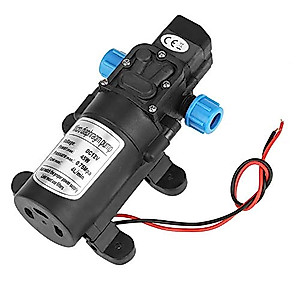 FTVOGUE Diaphragm Water Pump Self Priming Micro High pressure Low Noise for Car Washing Garden Watering with Filter DC 12V 45W,Pressure Switch
