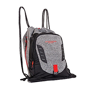 Skechers Sport Drawstring Athletics Grey Backpack with Zippered Pocket for Gym