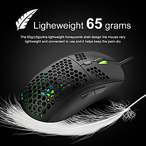 60% Wired Gaming Keyboard and Mouse Combo,Compact RGB Backlit Mini Mechanical Feel Keyboard Converter Adapter,RGB 6400 DPI Lightweight Gaming Honeycomb Shell Mouse for Xbox,PC,Laptop,MAC
