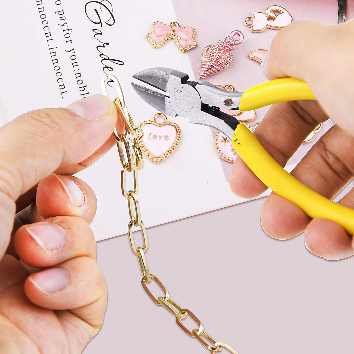 tiggell 20pcs Chain Bracelets Kit Alloy Link with Lobster Clasps for Christmas DIY Women Jewelry Findings Bracelet Making (Gold & Silver)