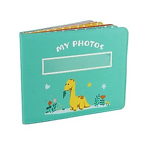 Baby's My First Photo Album of Dinosaur Theme, Soft Cloth Photo Album with Color Pages for 10 Pictures 4x6 inch