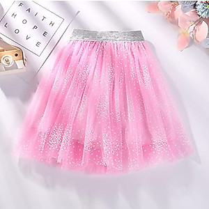 Quick Drying Short Pants for Baby 2 to 10 Years Kids Girls Ballet Floral Skirts Dress Party Tulle (Hot Pink, 2-3 Years)