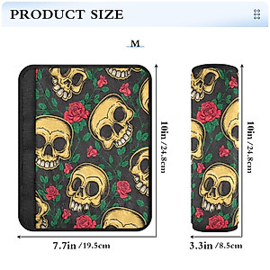 Halloween Sugar Skull Rose Seat Belt Covers 2 Pack Car Seat Strap Covers Super Soft Car Seat Neck Cover for Adults Baby Boys Girls