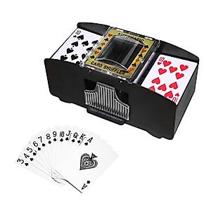 Hczswsy Card Shuffler 2 Deck, Automatic Card Shuffler Battery Operated, Battery Operated Casino Playing Card Shuffler for Home Card Games, Texas Hold'em, Blackjack