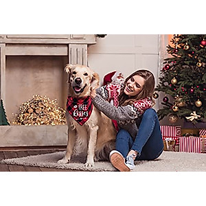 Ptzizi Funny Red Plaid Cotton Valentine's Day Triangle Dog Bandana, Small Medium Large Boys Girls Pet Dog Valentine's Day Wedding Holiday Party Decorations Scarf Bibs Gifts for Pet Dog Lovers