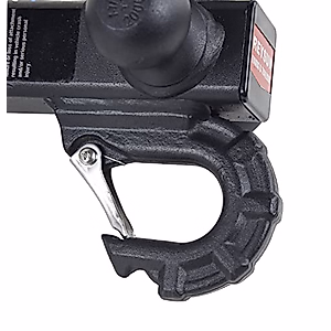 REYSUN Trailer Hitch Tri Ball Mount with Hook, Tactical Tow Hook, Fits 2 inch Hitch Receiver, Secure with Self-Lock Latch, Matt Black