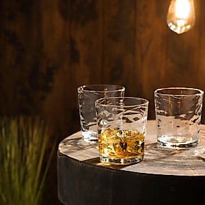 Glaver's Glassware Set of 8 Drinking Glasses, 4-17 Oz Highball Glasses and 4-13 oz. Whiskey Glasses. Origami Kitchen Glass Cups for Home Bar Uses Water, Juice, and Cocktails.