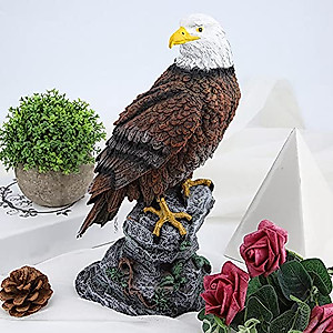 plplaaobo Resin Eagle Statue, Garden Eagle Animal Bird Art Decor Sculpture Outdoor Statue Decor for Pathway Patio Yard and Lawn