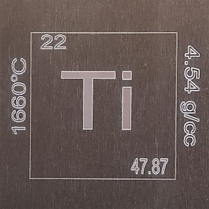 Titanium Bar - 1lb Laser Engraved .999 Pure Bullion Bar Chemistry Element Design by Unique Metals