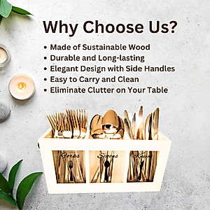 Eden & Rose Home Wooden Cutlery Caddy (White)