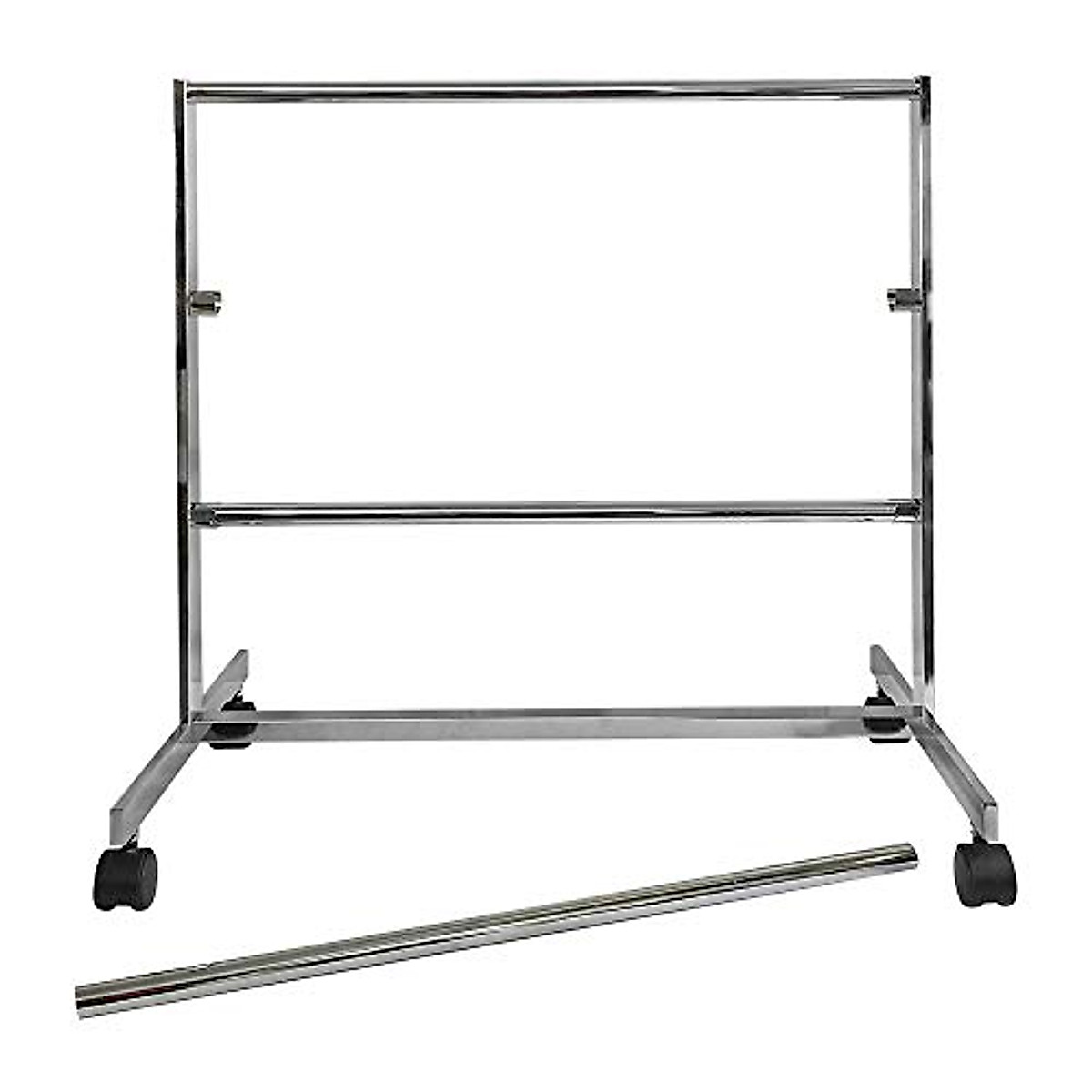 Prolinemax 32-1/2"x 15"x 30-1/2" Chrome Finish 3 Bars Rolling Hanger Storage Rack Retail
