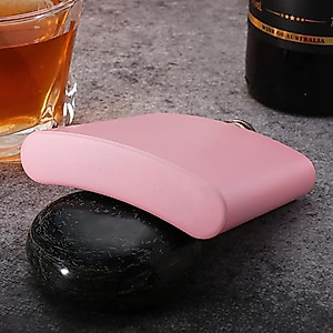 Pink Liquor Flask for Women 6 Oz - 18/8 Stainless Steel Cute Portable Hip Whiskey Flask for Bar BBQS and Traveling Christmas Thanksgiving Gifts