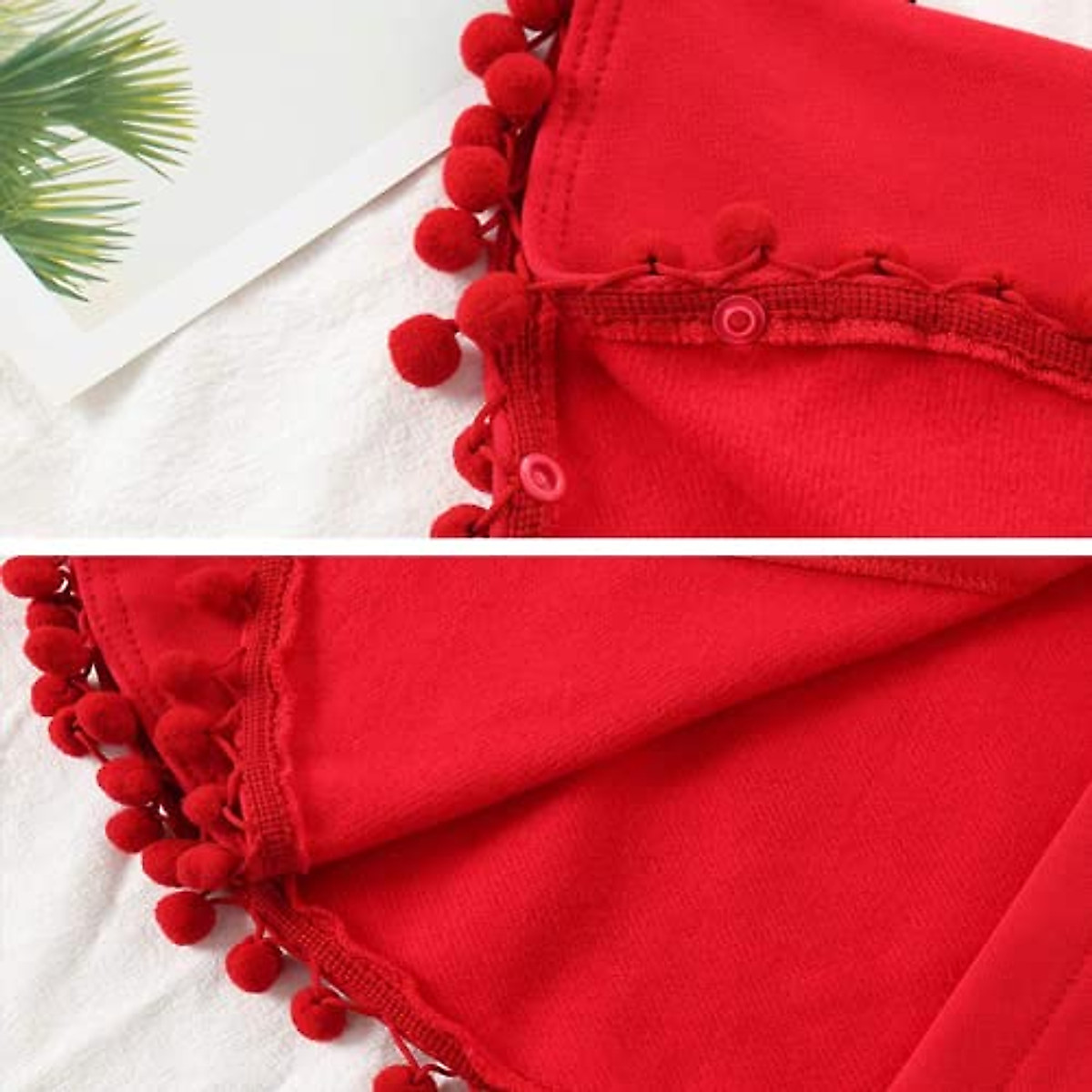 Fairy Baby Toddler Girls Hooded Poncho Cape Cloak Coat Halloween Red Riding Hood Costume Winter Fleece Jacket Outerwear (2-3T, Red)