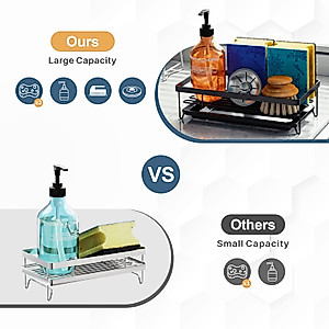 iSPECLE Sink Caddy and Dish Drying Rack 2 Tier Dish Rack and Kitchen Sponge Holder with Drain Tray, Bundles Sales, 2 Packs