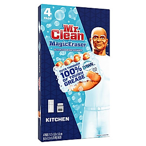 Mr. Clean Magic Eraser Kitchen White Scouring Pad, 4/Pack (51107)