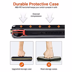 Davlon Carrying Case for Switch/Switch OLED, Portable Switch Travel Case with Handle and 10 Game Card Slots, Hard Shell Protective Case Compatible with Switch Console and Accessories
