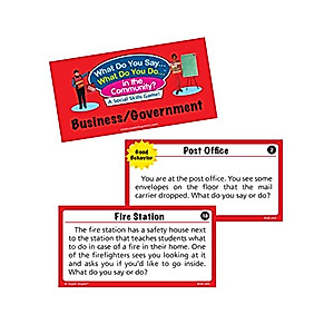 Super Duper Publications | What Do You Say... What Do You Do...® in The Community? Social Skills Board Game | 1-6 Players, Ages 5-12