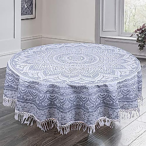 THE ART BOX Wall Tapestry for Bedroom Aesthetic Tapestry Hippie Boho Tapestry Indie Tapestry Bohemian Mandala Tapestry Cool Spiritual Trippy Tapestry Wall Hanging Silver Tapestry