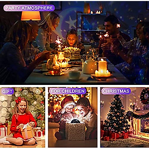 Baby Night Lights Christmas, Moon Star Projector - 4 LED Bulbs 8 Light Color Changing with USB Cable 360 Degree Rotation, Romantic Night Lighting Lamp for Birthday Nursery Women Children Kids Baby
