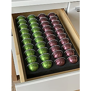 Coffee Pod Storage Tray, Organizer Compatible with Nespresso Vertuoline For Drawer or Countertop 40 Vertuo Capsule Capacity