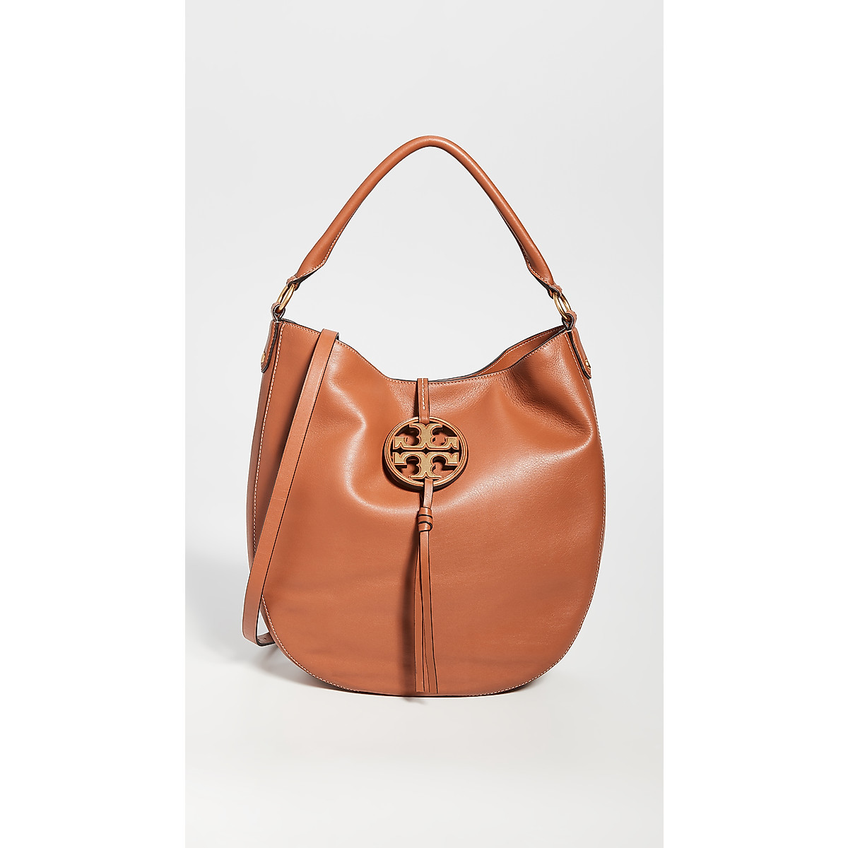 Tory Burch Women's Miller Metal Slouchy Hobo Bag, Aged Camello, Tan, One Size