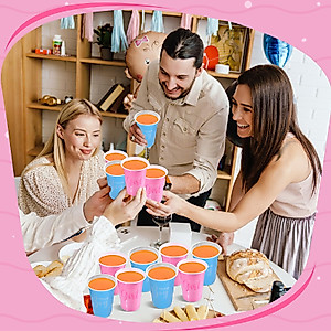 Norme 30 Pcs Gender Reveal Plastic Cups Team Boy Team Girl Disposable Blue Pink Plastic Cups Gender Reveal Party Supplies for Beverage Drink Tableware(16 oz)