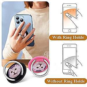 Phone Ring Holder with Customized Photo Logo Image Printed Finger Grip Stand Hand Free 360 Degree Rotating Adhesive on Various Mobile Phone Cases Grip Stand