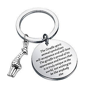 ENSIANTH Giraffe Keychain Giraffe Lover Gift Inspirational Gift for Friend Giraffe Jewelry for Woman (Giraffe Keychain)