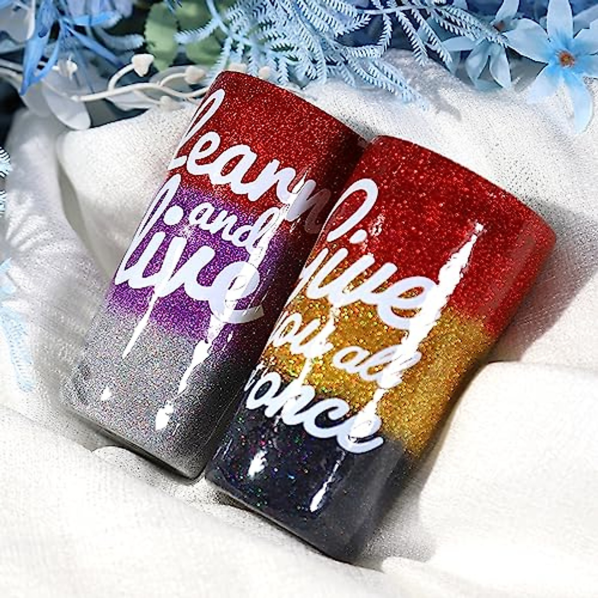 Holographic Ultra Fine Glitter & Chunky Glitters, Teenitor 110g Resin Glitter and 100g Chunky Craft Glitter, Nail Glitters, Festival Glitters for Epoxy Resin Tumblers Body Hair Face Crafts-Silver