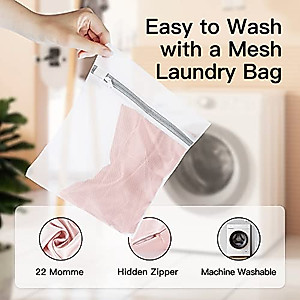 MOOFUN Silk Pillowcase- Standard Size 20 * 26 inches, 22 Momme 100% 6A High-Grade Pure Mulberry Silk reducing Wrinkles Smooth Hair Skin Anti-BedHead Anti-Aging Breathable Machine Washable-Pink