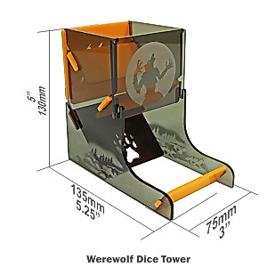 LITKO Horror Themed Dice Tower | Dice Roller | Dice Tumbler | Dice Boot | TTRPG | Board Games (Werewolf)