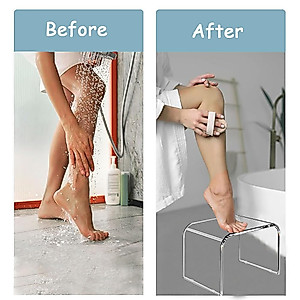 Tmoicer Kids' Step Stool 9'' Acrylic Transparent Step Stool Strong Load 250 Lbs One Step Stool for Bedroom Kitchen Bathroom (with Anti-Slip, 1 pcs)