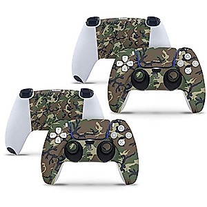 PS5 Disk Console Camo Skin Decal Vinal Sticker + 2 Controller Skins Set