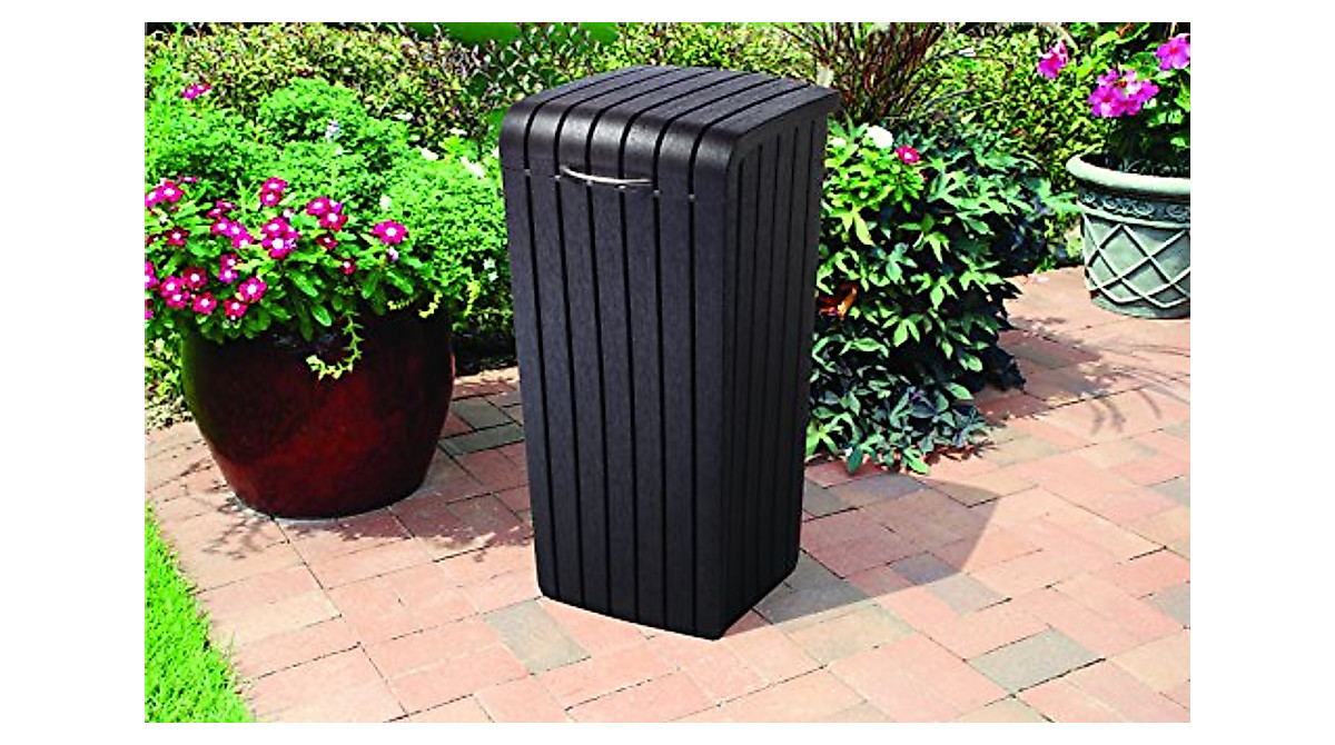 Keter 32 Gal. Resin Outdoor Trash Can for Patio & Kitchen