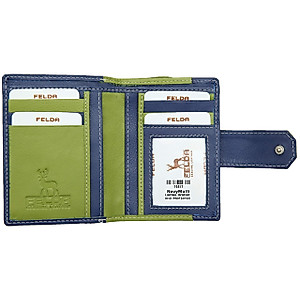 Felda RFID Genuine Leather Ladies Purse Wallet 14 Credit Card Slots & Coins Compartment