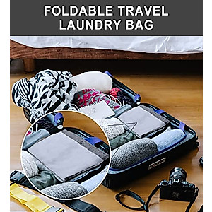 VividPaw Laundry Bag Extra Large Heavy Duty, Laundry Backpack for College students, Travel Laundry Bags with Adjustable Strap, Pockets and Handle, Dirty Clothes Hamper, College Dorm Room Essentials (Grey)