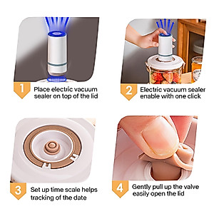 5 PCS Vacuum Food Storage Containers with Lids, Vacuum Seal Containers with USB Charge Electric Vacuum Pump Perfect for Fresh-keeping Suitable for Meat, Rice, Marinade, Fruit, Pasta, Snack