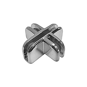 DBM IMPORTS 50 Pc 4 Way Inside Shelf Connector Clip Chrome 3/16'' Tempered Glass Shelf