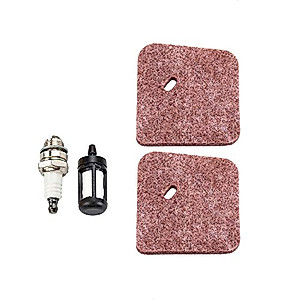 Dxent FS55R 2Pcs Air Filter for STHIL KM55 KM55R FS55 FS38 FS45 FS46 FC55 HL45 HS45 FS55RC FS55CE FS55T KM55CE String Trimmer Weedeater Fuel Filter Spark Plug
