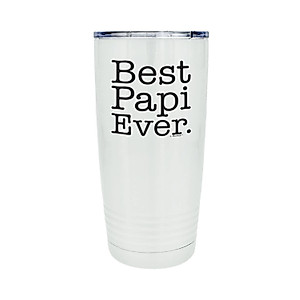 ThisWear Travel Mug For Best Papi Ever 20oz. Stainless Steel Insulated Travel Mug With Lid White