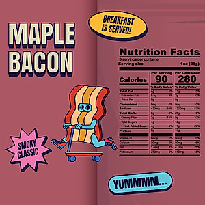 Louisville Vegan Jerky - Maple Bacon Vegan Meat - Lip-Smacking Vegan-Friendly & Vegetarian Jerky - Non-GMO Soy Protein, Gluten-Free High Protein Vegan Snacks