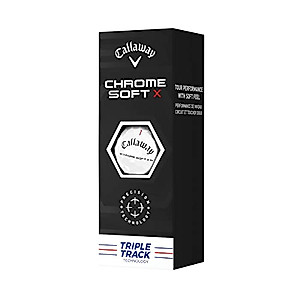 Callaway Golf 2022 Chrome Soft X Golf Balls, Triple Track, White, Large